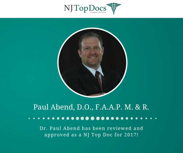 Dr. Paul Abend has been approved as a NJ Top Doc for 2017!