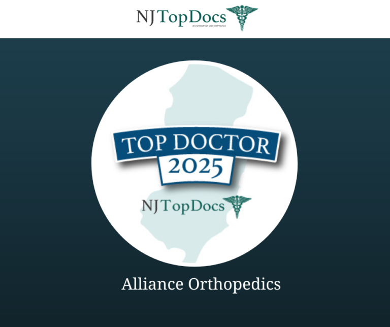 Alliance Orthopedics Approved As 2025 NJ Top Doc Practice